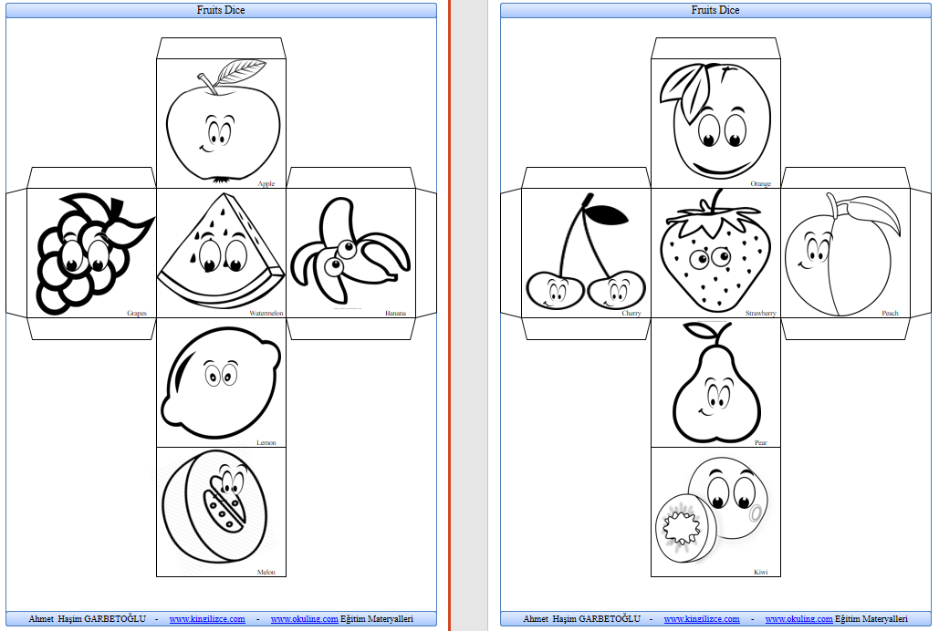 Fruits Worksheets – Kingilizce