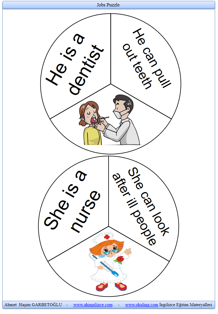 Jobs Worksheets – Kingilizce