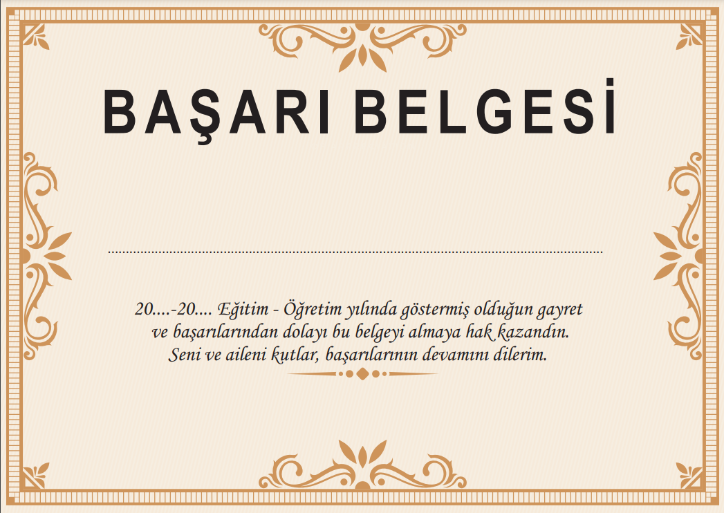 Başarı Belgeleri – Kingilizce